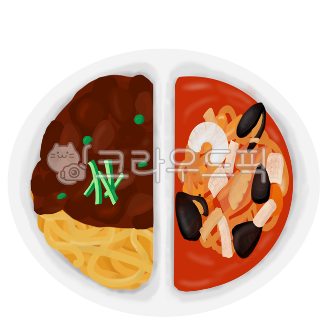 짜장면, 짬뽕, 짜장, 짬짜면, 중화요리, 사진,이미지,일러스트,캘리그라피 - 포르뚜나작가