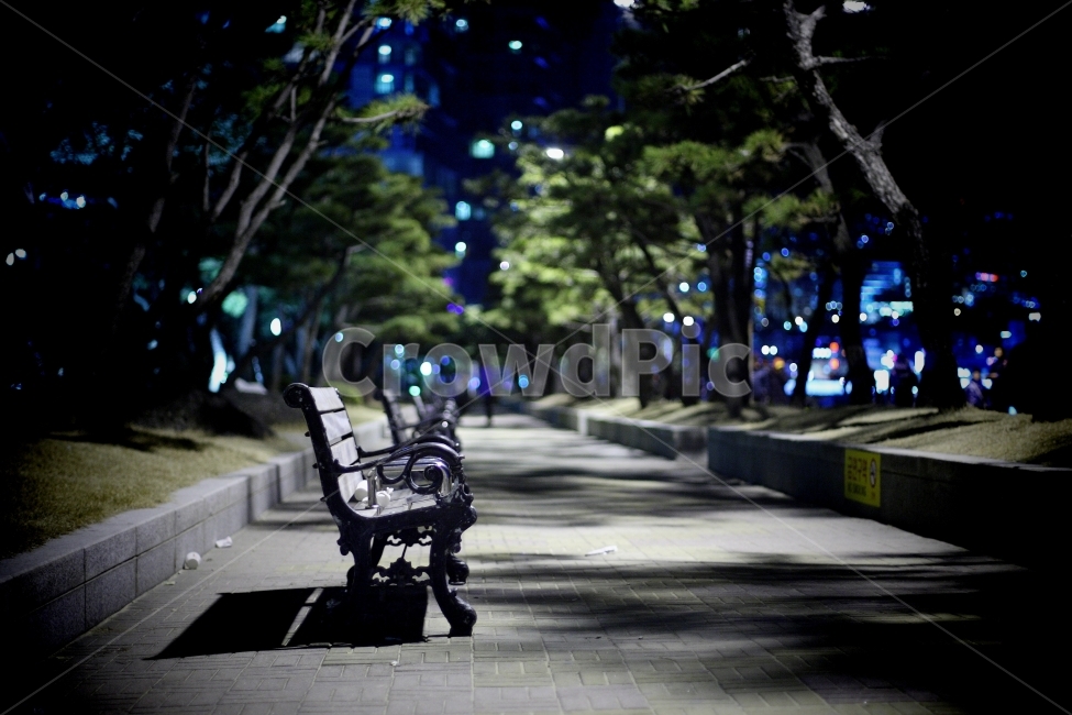 해운대, 밤, 풍경, 부산, 벤치, 사진,이미지,일러스트,캘리그라피 - Wgrapher작가