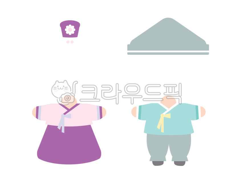 추석일러스트, 새해, 추석, 어린이한복, 여자한복, 사진,이미지,일러스트,캘리그라피 - modumodoo작가