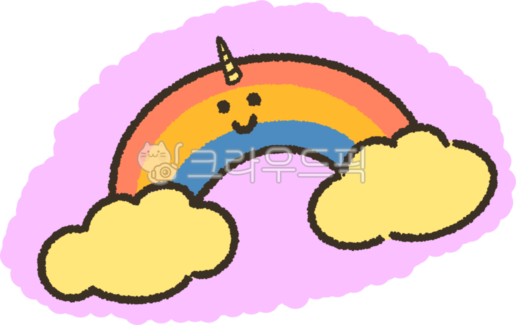 날씨, 무지개, 캐릭터, 귀여운, 유니콘, 사진,이미지,일러스트,캘리그라피 - Winsting작가