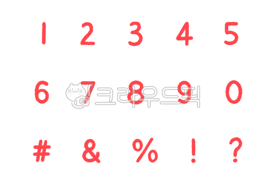 번호, 숫자, 빨강, 채점, 색연필, 사진,이미지,일러스트,캘리그라피 - 빨간펜선생작가