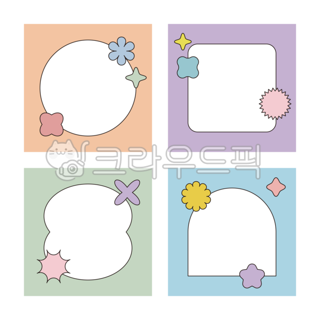 일러스트, 테두리, 장식, 디자인, 템플릿, 사진,이미지,일러스트,캘리그라피 - HwaYo작가