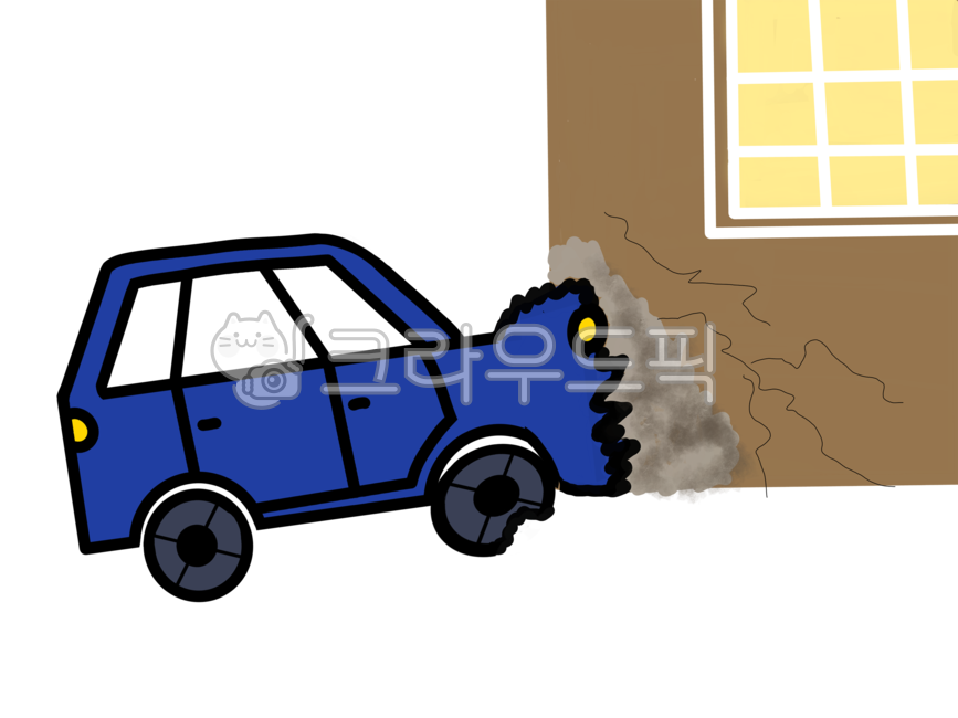 대물파손 교통사고 대물파손일러스트 차충돌 차충돌일러스트 사진이미지일러스트캘리그라피 Jhsarah작가