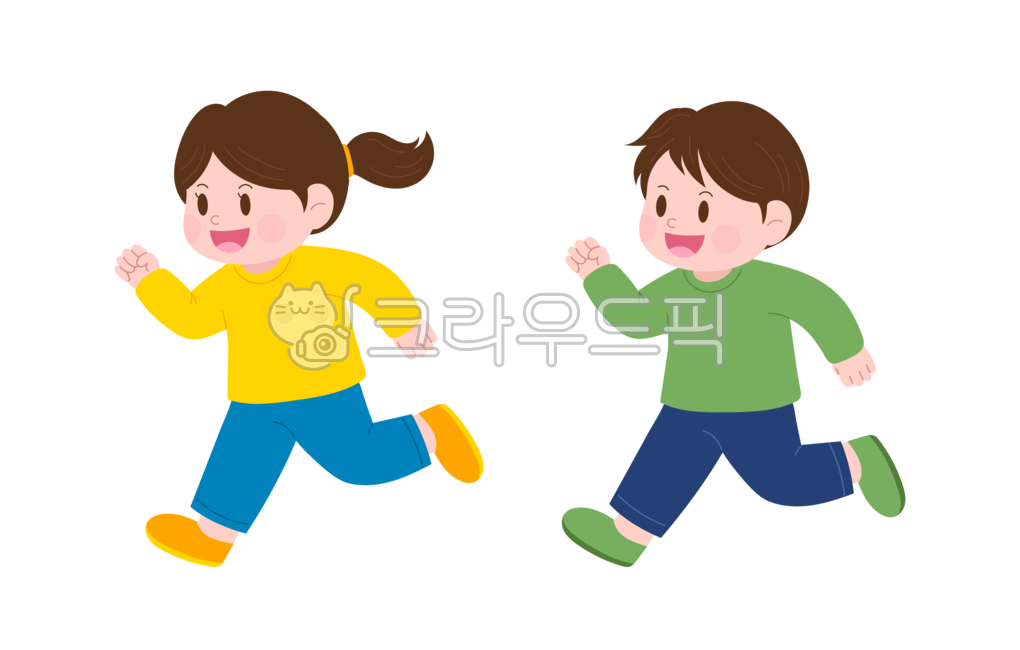 어린이, 아이들, 뛰는, 달리기, 달리는, 사진,이미지,일러스트,캘리그라피 - lingrim작가