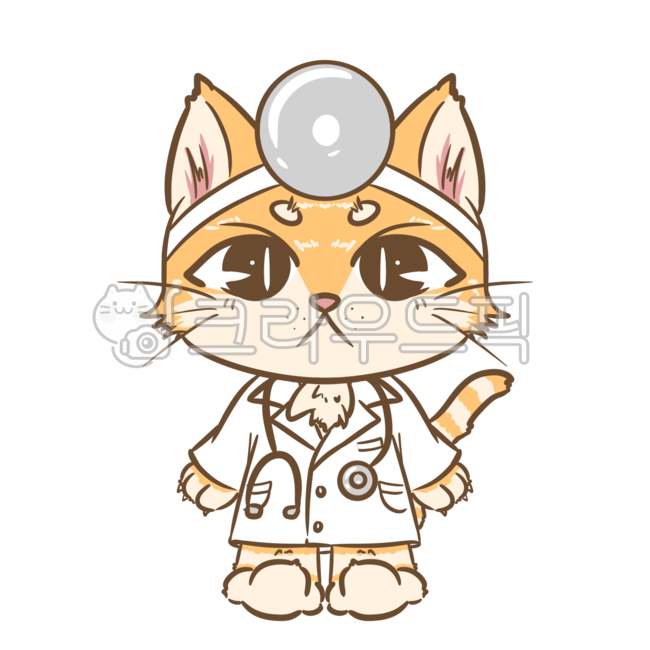 고양이, 의사, 의사고양이, 고양이의사, 의사가운, 사진,이미지,일러스트,캘리그라피 - MGALAXY작가