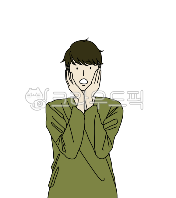 놀람, 놀란표정, 놀란일러스트, 경악, 깜짝, 사진,이미지,일러스트,캘리그라피 - B00작가