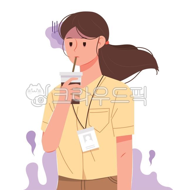 피곤한, 무기력한, 피로, 지친, 졸린, 사진,이미지,일러스트,캘리그라피 - woocat작가