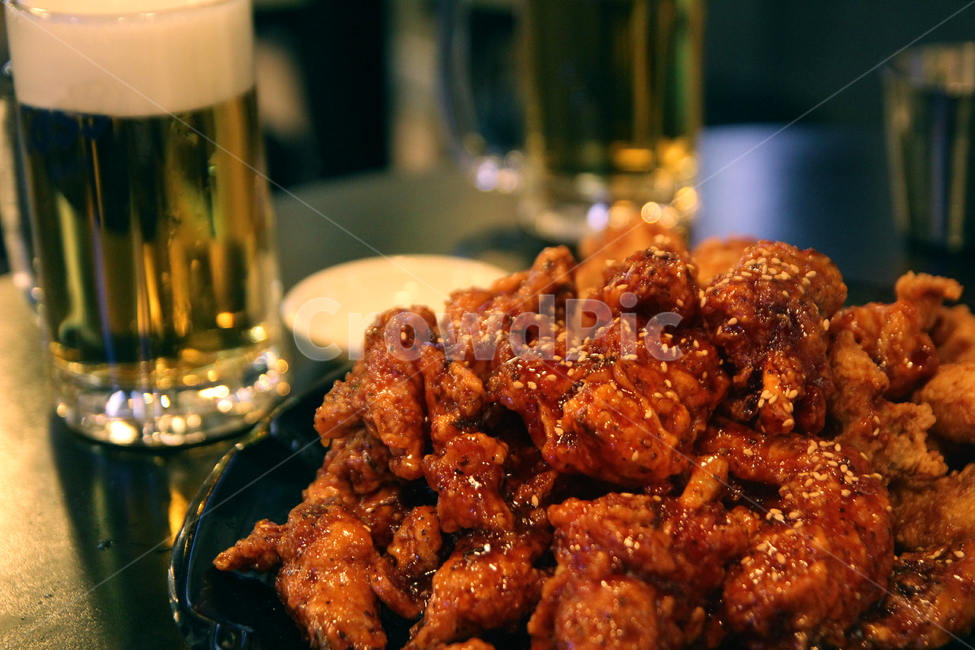 치킨, 양념치킨, 후라이드치킨, 맥주, 음식, 사진,이미지,일러스트,캘리그라피 - sam5작가