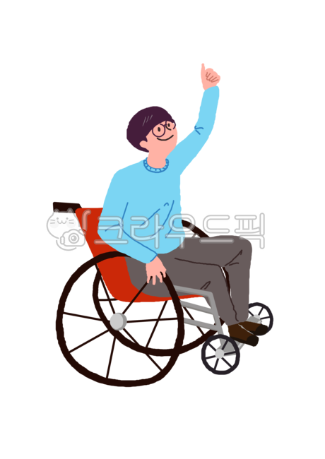 장애우, 휠체어, 장애인, 장애우일러스트, 장애인식개선, 사진,이미지,일러스트,캘리그라피 - 헌프HUNP작가