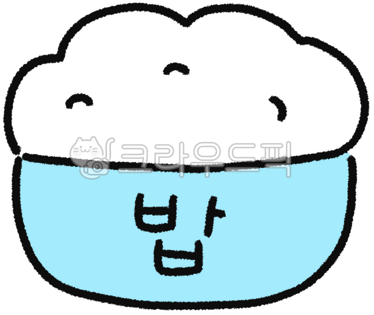 밥, 쌀밥, 흰밥, 밥그릇, 음식, 사진,이미지,일러스트,캘리그라피 - 솜솜달작가