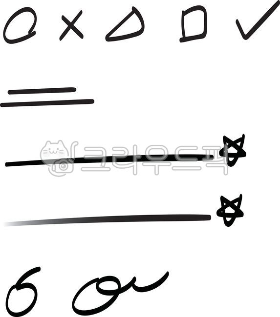 기호, 도형, 교정부호, 동그라미, 엑스, 사진,이미지,일러스트,캘리그라피 - Iglues작가