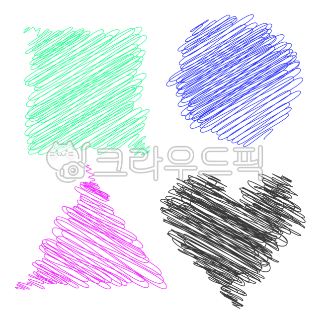 낙서, 도형모음, 네모, 세모, 동그라미, 사진,이미지,일러스트,캘리그라피 - jinha810작가