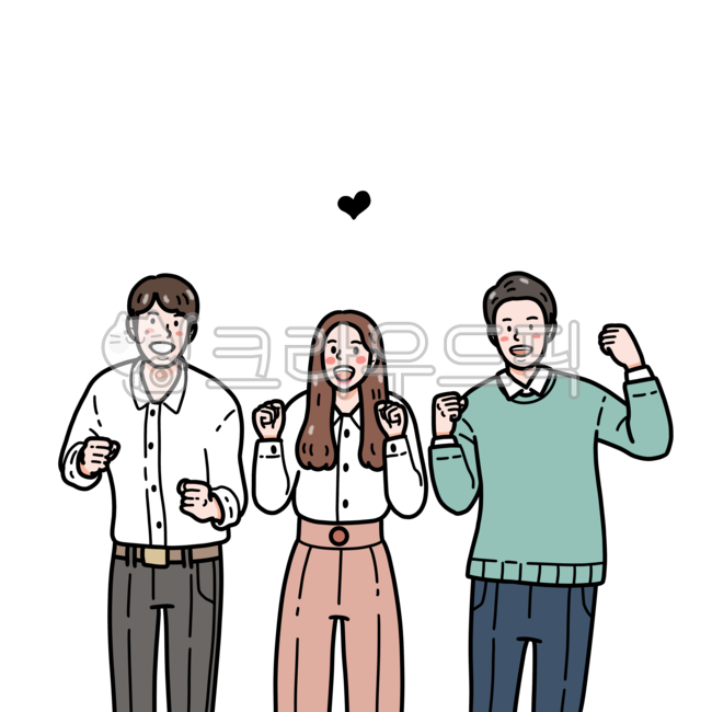 인간, 사람, 캐릭터, 일러스트, 파이팅, 사진,이미지,일러스트,캘리그라피 - 은토끼작가