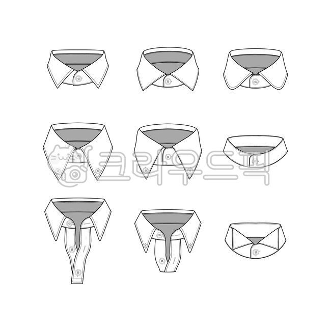 카라, 셔츠, 넥밴드, 스케치, 묶음, 사진,이미지,일러스트,캘리그라피 - kunstBB작가