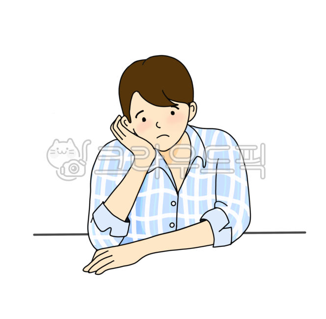 고민하는사람, 고민하는남자, 고민, 갈등, 고민중, 사진,이미지,일러스트,캘리그라피 - janudece작가