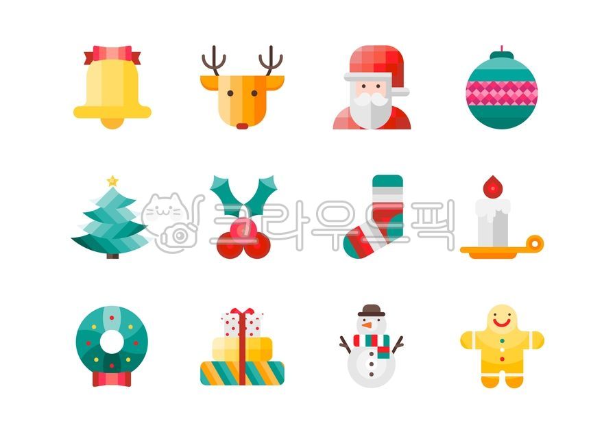 크리스마스, 산타, 아이콘, 디자인, 일러스트레이션, 사진,이미지,일러스트,캘리그라피 - 마니보주작가