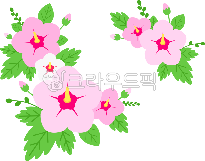 무궁화, 꽃, 무궁화일러스트, 무궁화그림, 무궁화아이콘, 사진,이미지,일러스트,캘리그라피 - ByeolSoop작가