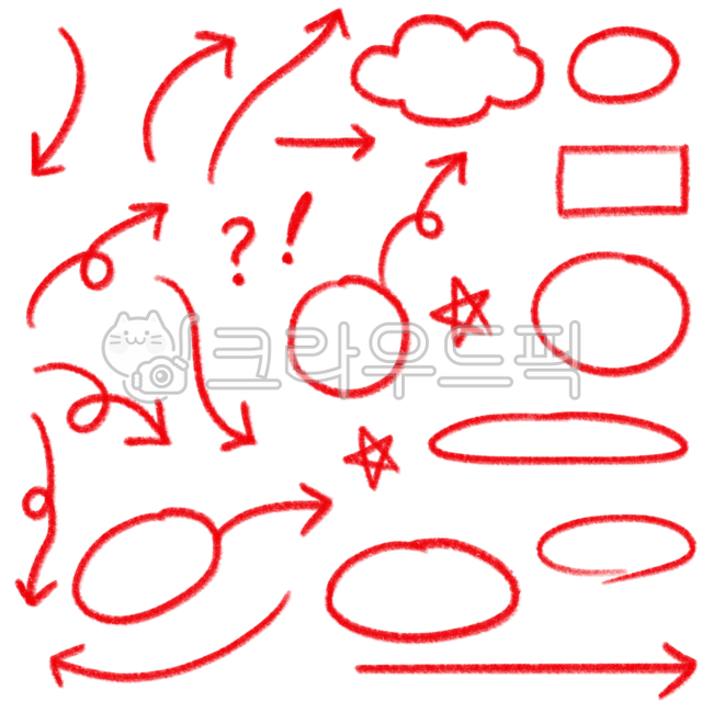 강조, 빨간색동그라미, 빨간펜, 화살표, 화살표일러스트, 사진,이미지,일러스트,캘리그라피 - pepper83작가