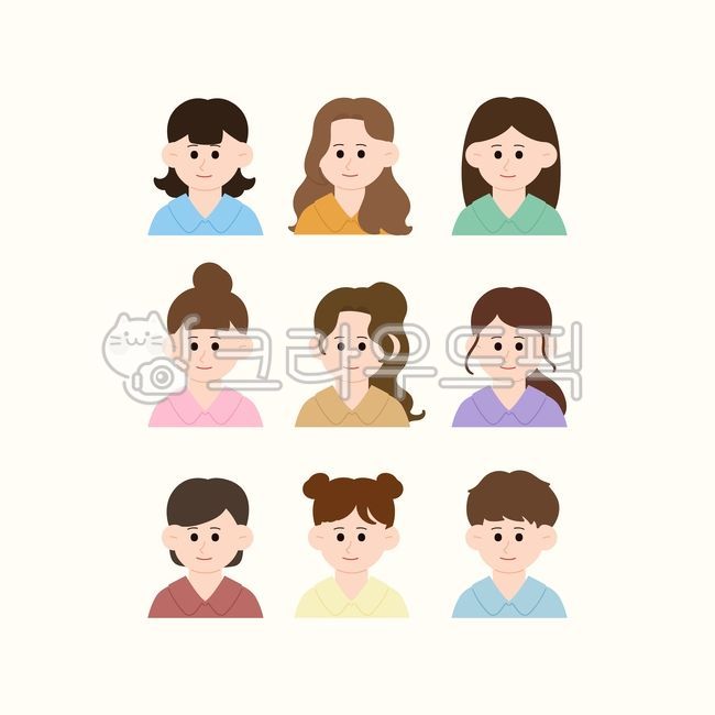 얼굴, 사람얼굴, 여자얼굴, 얼굴일러스트, 사람, 사진,이미지,일러스트,캘리그라피 - happylulu작가