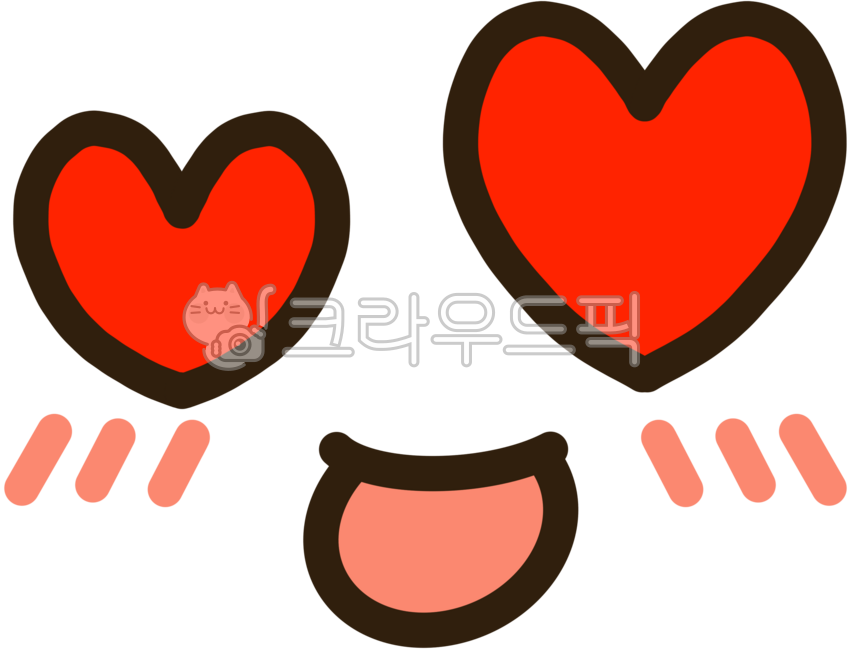 하트눈, 사랑표정, 반한표정, 감탄표정, 사랑스러운이모티콘, 사진,이미지,일러스트,캘리그라피 - 토리네그림방작가