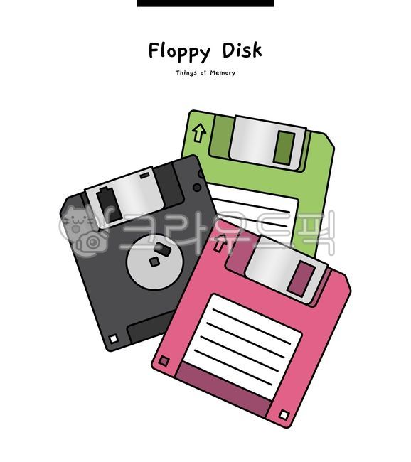 디스크 플로피 플로피디스크 디스켓 레트로 사진이미지일러스트캘리그라피 핸쥬작가