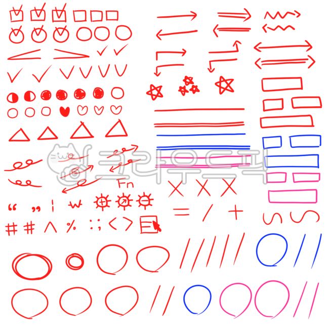 체크, 체크표, 동그라미, 동그라미표, 틀림, 사진,이미지,일러스트,캘리그라피 - Nkellel작가