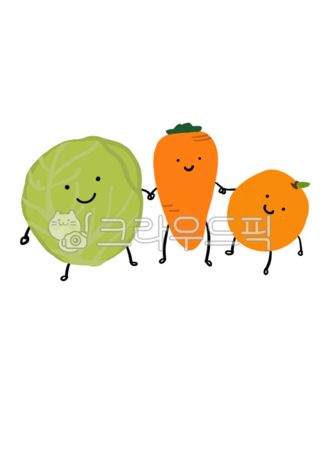 양배추, 당근, 귤, 아이콘, 그림, 사진,이미지,일러스트,캘리그라피 - jag984작가