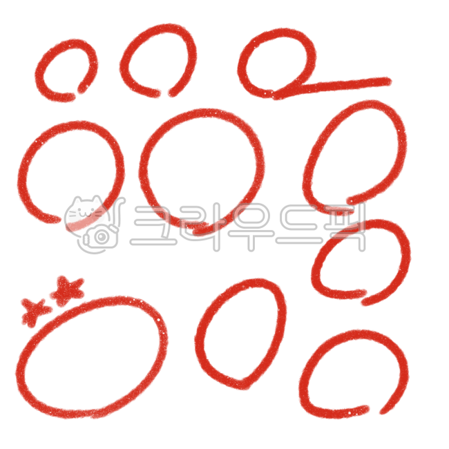 빨간펜, 색연필, 일러스트, 동그라미, 도형, 사진,이미지,일러스트,캘리그라피 - 예레니작가