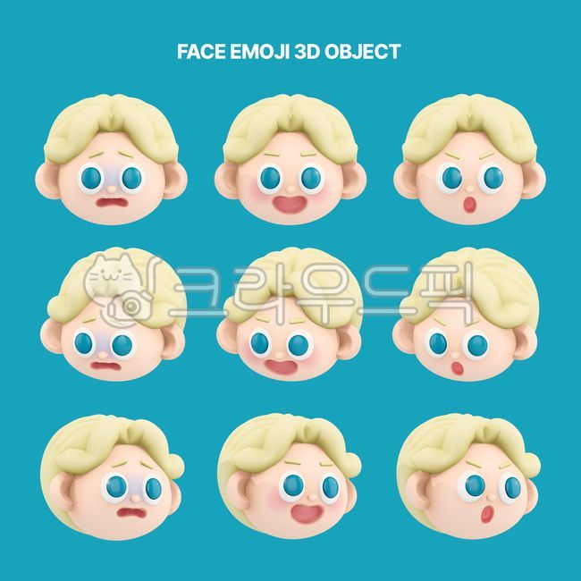 외국인, 백인, 이모지, 이모티콘, 3d, 사진,이미지,일러스트,캘리그라피 - kimss9812작가