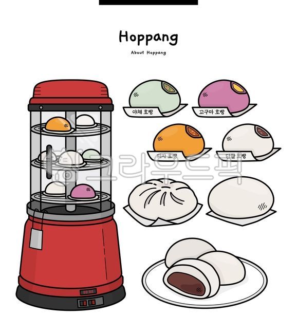 호빵, 찐빵, 호빵기계, 찜기, 야채호빵, 사진,이미지,일러스트,캘리그라피 - 핸쥬작가