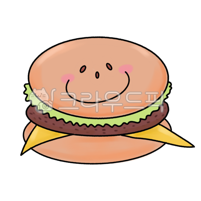 햄버거, 미소버거, 햄버거캐릭터, 햄버거일러스트, 패스트푸드, 사진,이미지,일러스트,캘리그라피 - monimung작가