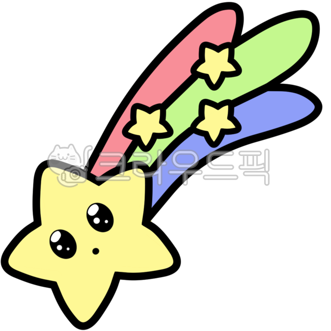 별, 별똥별, 귀여운, 일러스트, 아이콘, 사진,이미지,일러스트,캘리그라피 - 잎아리작가