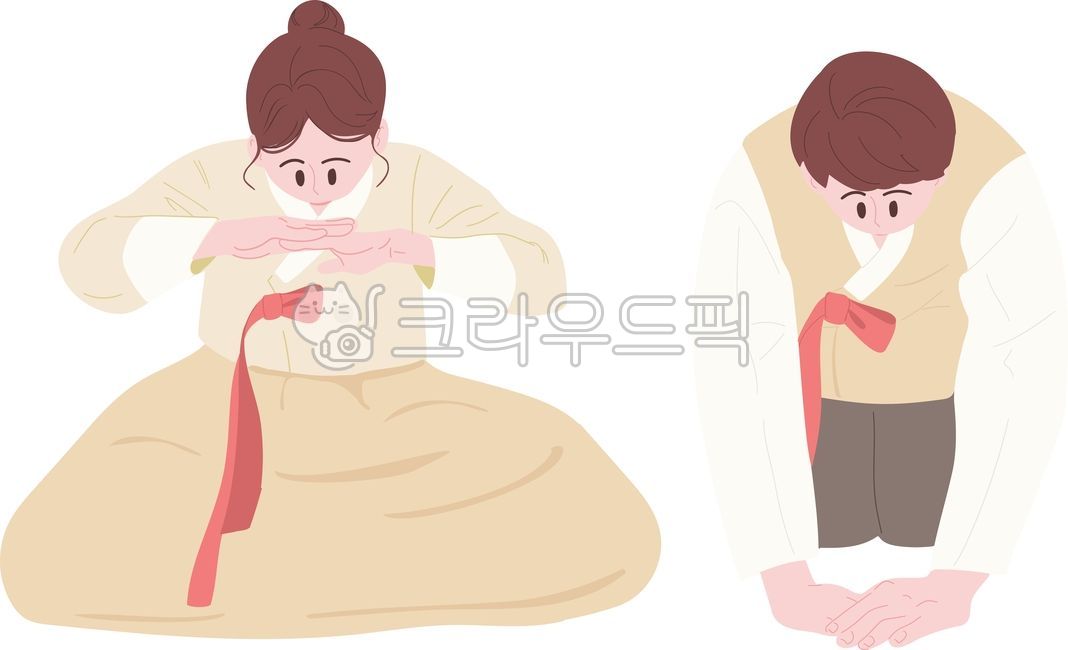 인사, 한복, 새해, 절, 세배, 사진,이미지,일러스트,캘리그라피 - 이미슈작가