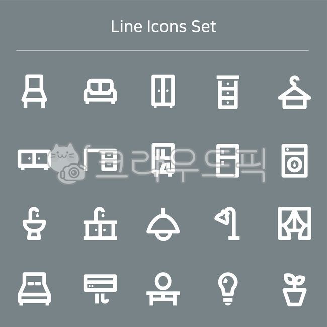 라인아이콘, 벡터, 아이콘, 세트, 라인, 사진,이미지,일러스트,캘리그라피 - 유자디자인작가