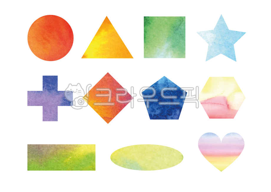 도형, 네모, 동그라미, 질감도형, 색깔도형, 사진,이미지,일러스트,캘리그라피 - funnyflog00작가