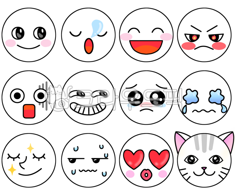 이모티콘, 표정, 감정, 이모지, 스마일, 사진,이미지,일러스트,캘리그라피 - Geami작가