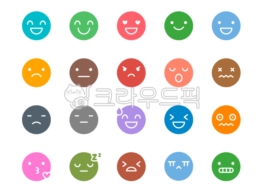 아이콘 스티커 미세먼지 표정 대기 사진이미지일러스트캘리그라피 놀이꾸러미작가