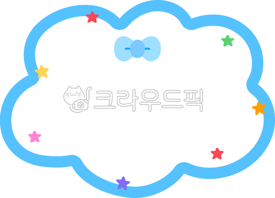 이름표, 메모지, 구름, 구름이름표, 리본, 사진,이미지,일러스트,캘리그라피 - ByeolSoop작가