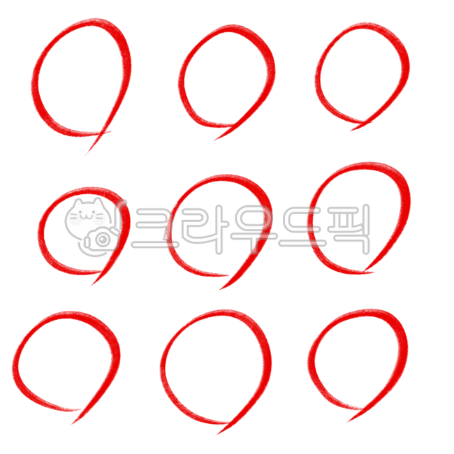 원, 동그라미, 빨간펜, 채점, 도형, 사진,이미지,일러스트,캘리그라피 - 이둥실작가