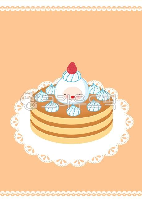 캐릭터, 일러스트레이션, 모찌모찌, 핫케이크, 딸기, 사진,이미지,일러스트,캘리그라피 - 정글인메이작가