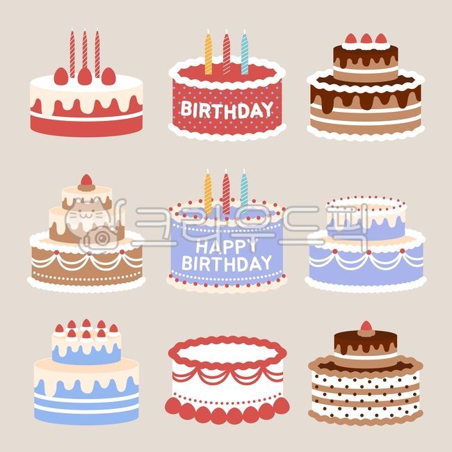 파티, 생일, 축하, 케이크, 빈티지, 사진,이미지,일러스트,캘리그라피 - OfU작가