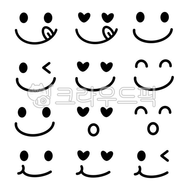 표정, 스마일, 웃는표정, 다양한표정, 웃음, 사진,이미지,일러스트,캘리그라피 - beep작가
