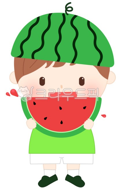 여름일러스트 여름 수박 어린이 시원한 사진이미지일러스트캘리그라피 스터 Design작가