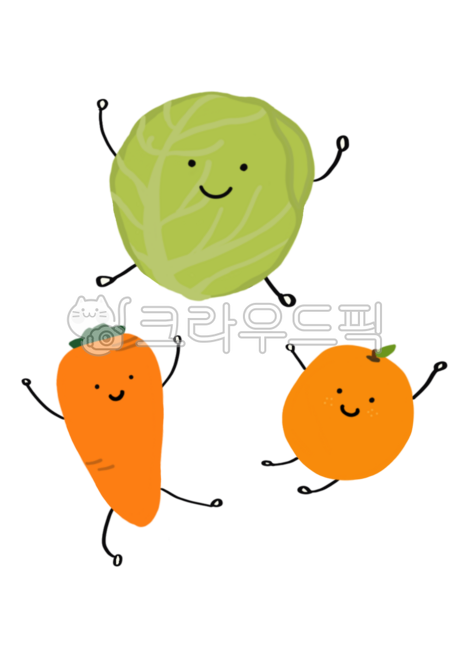 양배추, 당근, 귤, 아이콘, 그림, 사진,이미지,일러스트,캘리그라피 - jag984작가