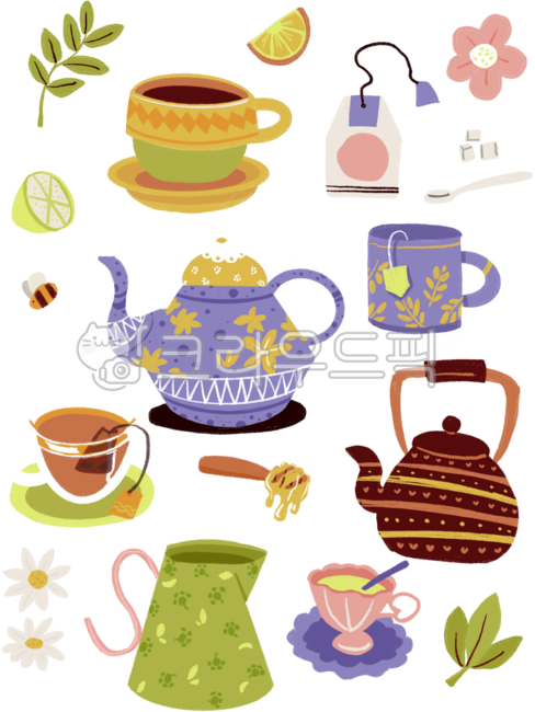차, 주전자, 컵, tea, teapot, 사진,이미지,일러스트,캘리그라피 - 동그리작가