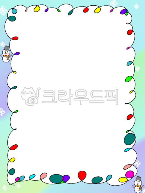 테두리 눈사람 크리스마스 그라데이션 겨울 사진이미지일러스트캘리그라피 Berryberry작가