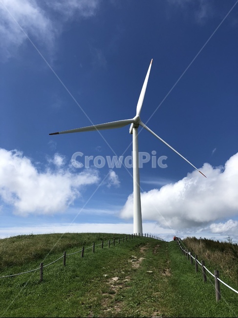풍력발전기, 발전기, 들판, 초원, 바람, 사진,이미지,일러스트,캘리그라피 - 곰돌이주임작가