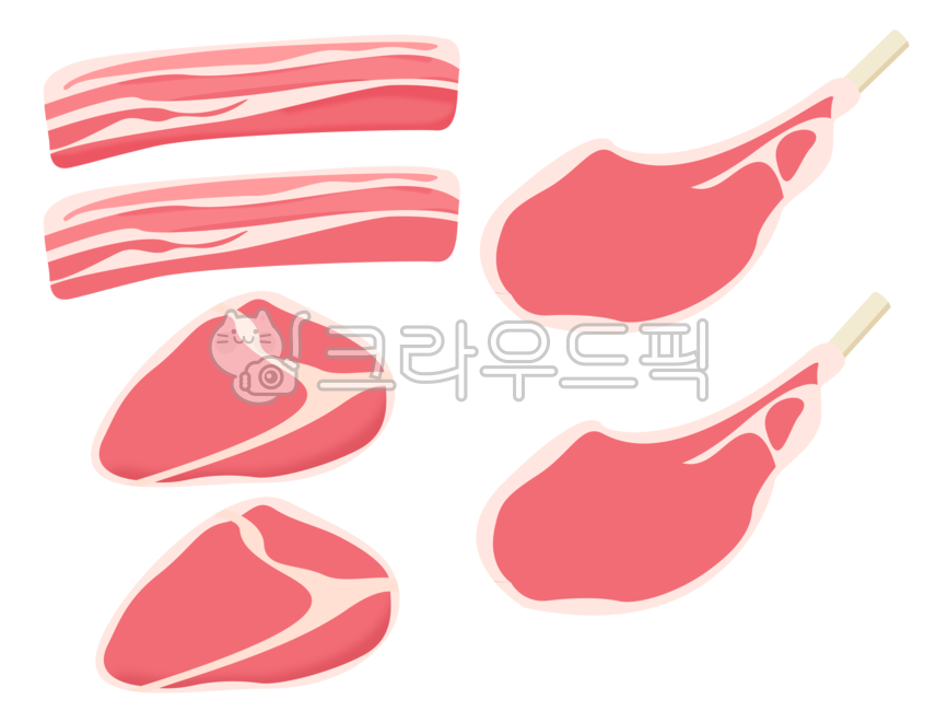 고기, 생고기, 고기일러스트, 생고기일러스트, 삼겹살, 사진,이미지,일러스트,캘리그라피 - Nrmsdud5986작가