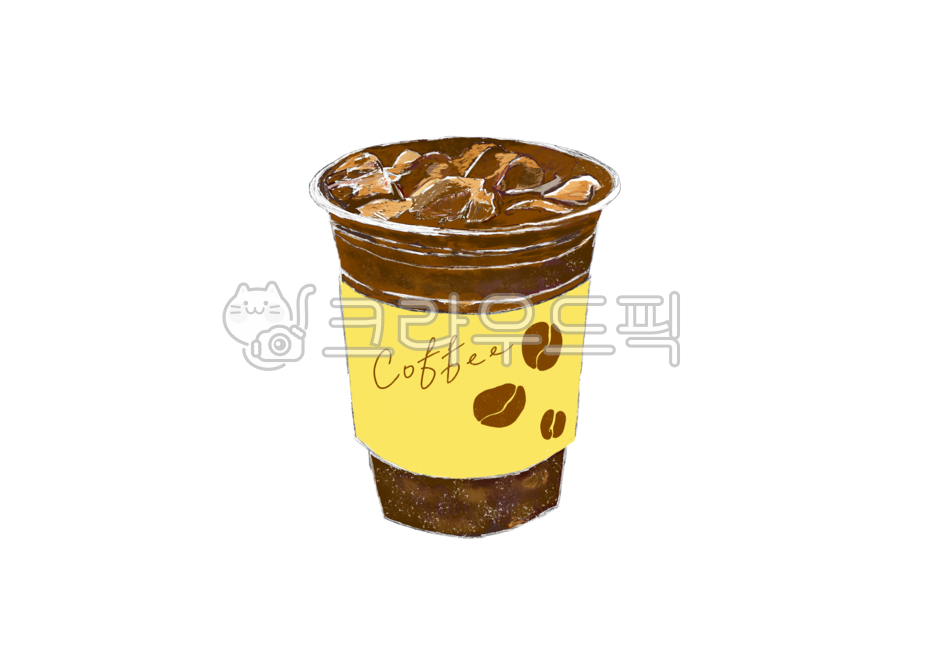 아메리카노, 아메리카노그림, 커피그림, 커피일러스트, 아메리카노일러스트, 사진,이미지,일러스트,캘리그라피 - kokkokii작가