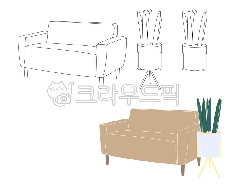가구, 인테리어, furniture, 쇼파, 2인용쇼파, 사진,이미지,일러스트,캘리그라피 - Dora Pang작가